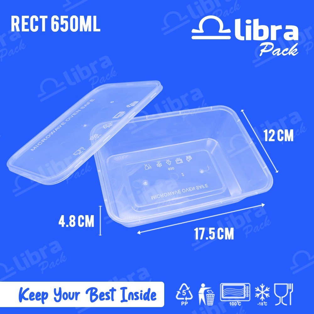 Jual Thinwall Rectangle LIBRA 650ml isi 25pcs | Shopee Indonesia
