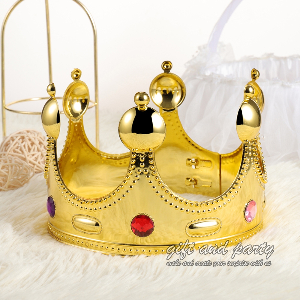 Jual Mahkota Pesta / Mahkota Ultah / Gold King Crown / Mahkota Raja ...
