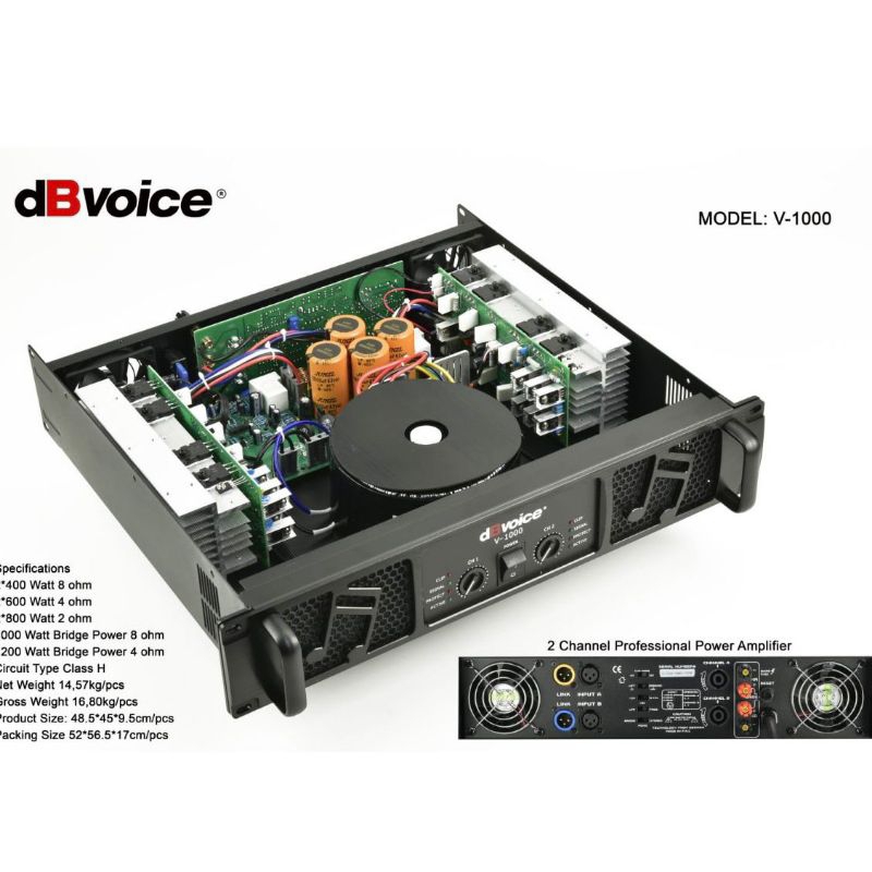 Jual Power db Voice V 1000 Original Amplifier dBVoice V1000 Class H ...