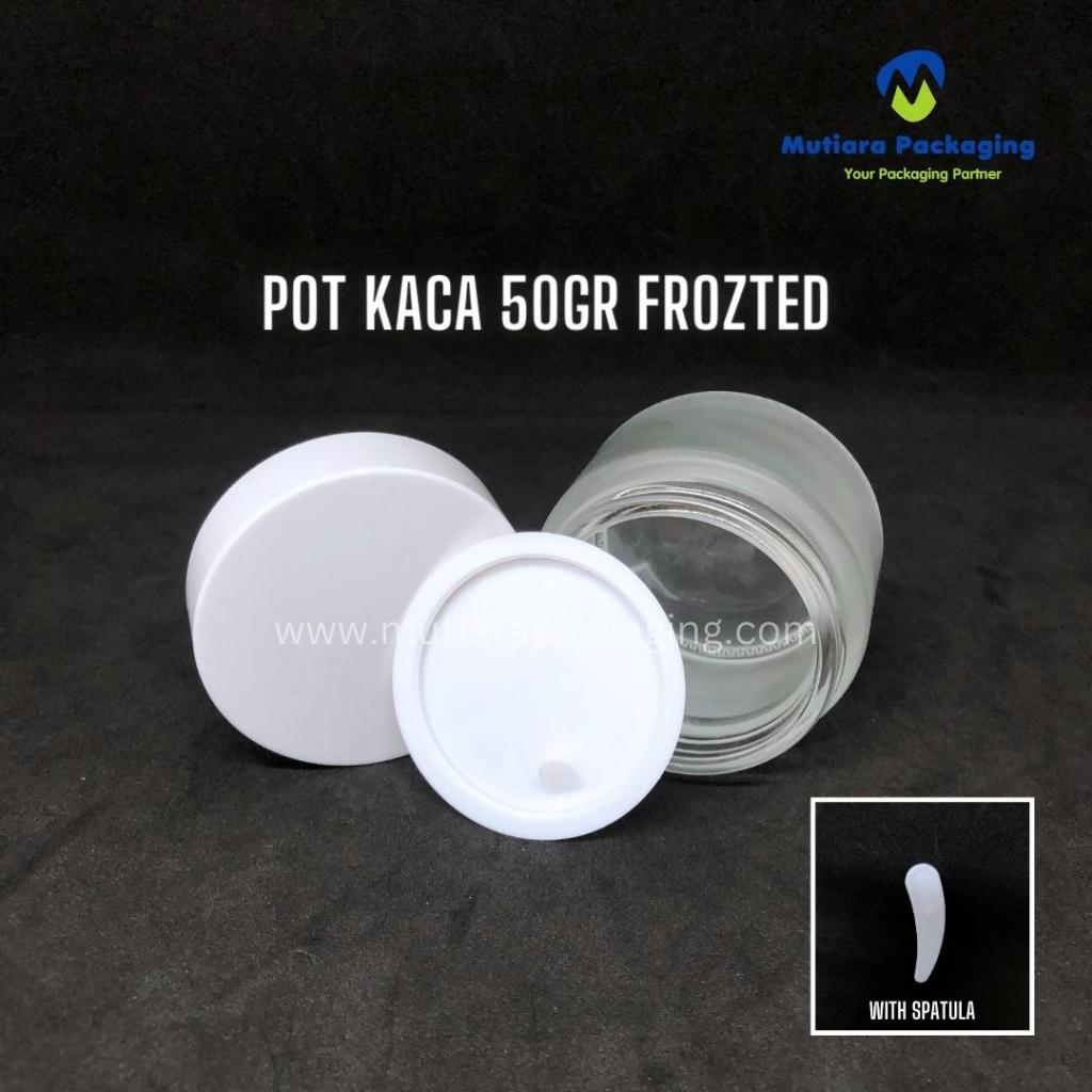 Jual Pot Kaca 50gr Tutup Putih / Kemasan Cream Spatula | Shopee Indonesia