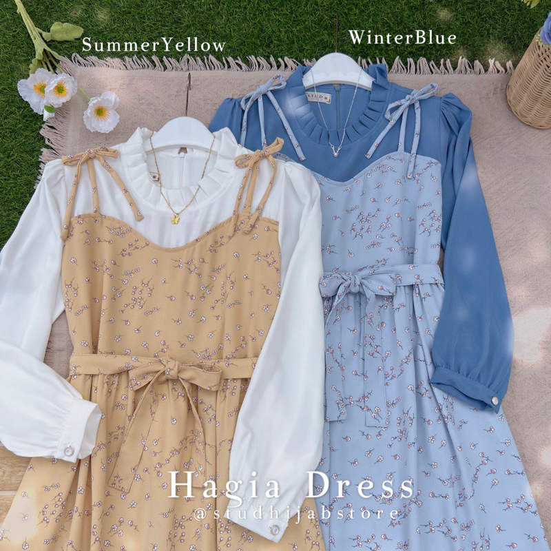 Jual Hagia Overall Dress Gamis Bunga Hagia by Studhijabstore | Shopee ...