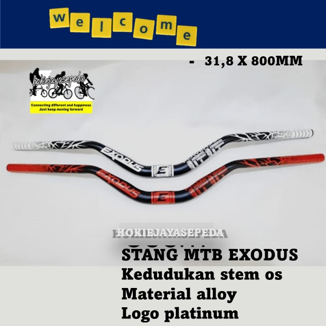 Jual PLATINUM EXODUS Stang Handlebar Allumunium sepeda MTB mid rise untuk sepeda GUNUNG 31,8 X ...