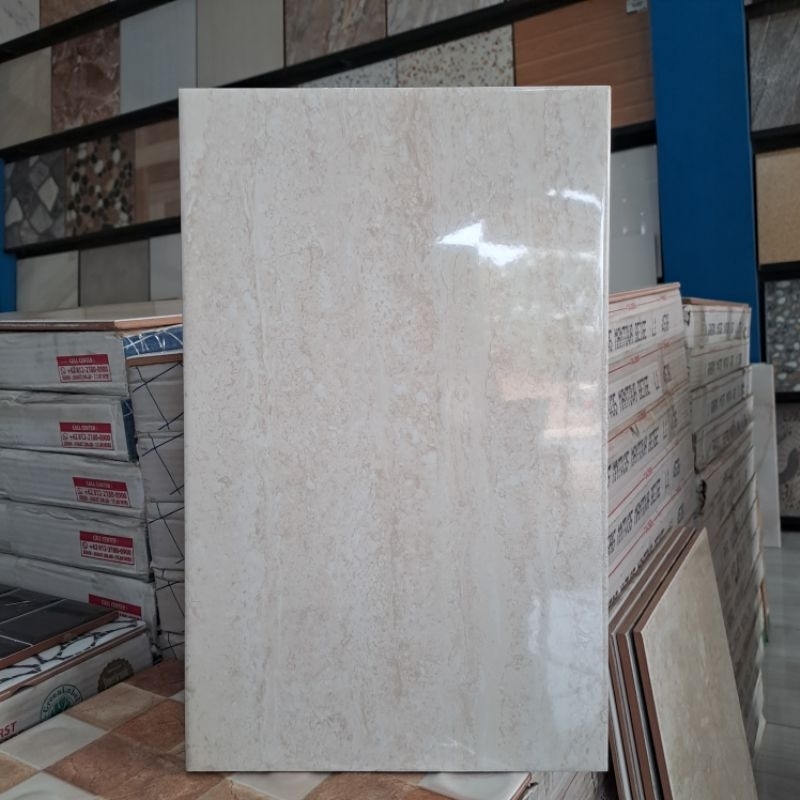 Jual Keramik Dinding Travertine Glossy Mulia Accura 25x40 PATRICIA BEIGE | Shopee Indonesia