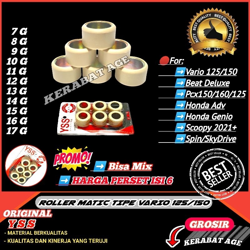 Jual ROLLER ROLER VARIO 125 VARIO 150 GENIO BEAT DELUXE BEAT 2020 SCOOPY 2021 PCX 150 9 10 11 12 ...