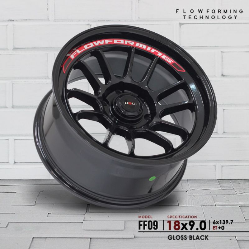 Jual velg venom jf luxury HOG ring 18 lebar 9 et 0 pcd 6x139 glosy black | Shopee Indonesia