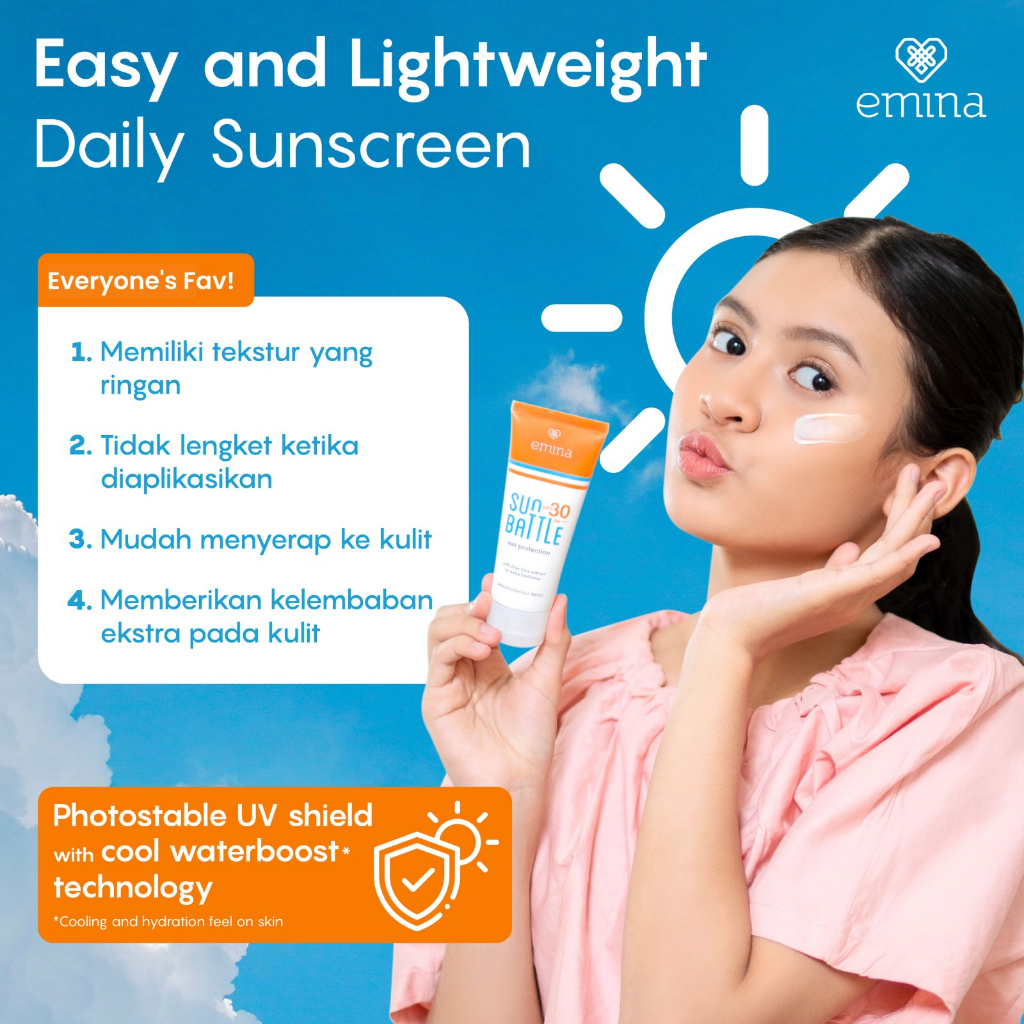 Jual Emina Sun Battle SPF 30 PA+++ - Sunscreen Pelindung dari Sinar ...