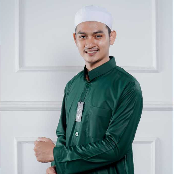 Jual Baju Koko Pria Dewasa Lengan Panjang Polos Warna ijo botol Terbaru ...