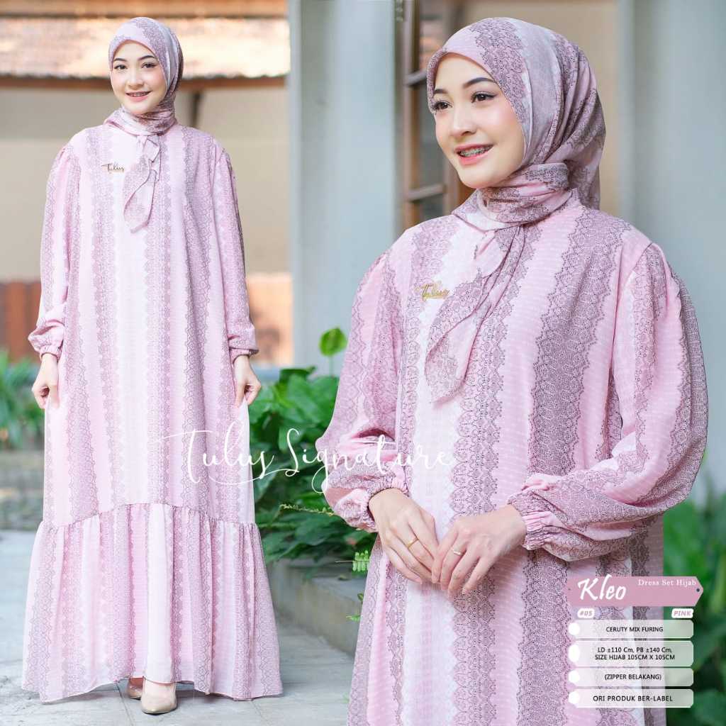 Jual Elhafidz.id Baju Gamis Set Hijab Segiempat - Gamis Ceruty With Furing LD 110 - Kleo ...