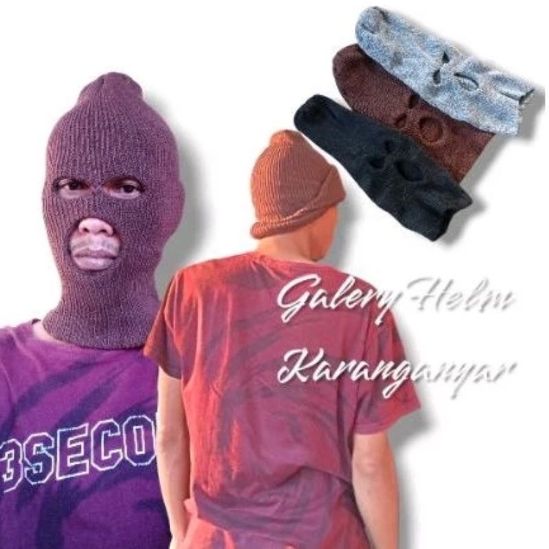 Jual (SE) Taktical Masker Kethu Kupluk 3 Lubang || Topi Pelindung ...