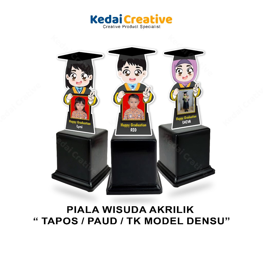 Jual Piala Plakat Cinderamat Wisuda Akrilik Anak TK / Paud Kastem Foto ...