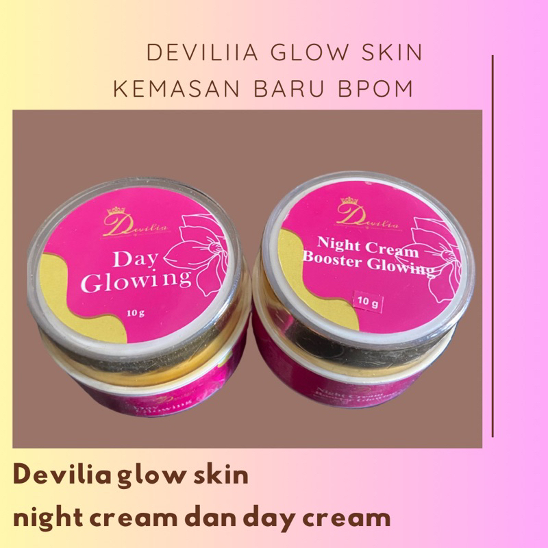 Jual PAKET LENGKAP DEVILIA SKIN GLOW / NIGHT CREAM PELICIN MALAM DAN ...