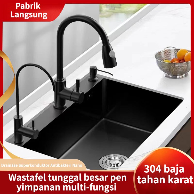 Jual Paket Kitchen 5040 Sink BLACK /Bak Cuci Piring Stainless HITAM ...