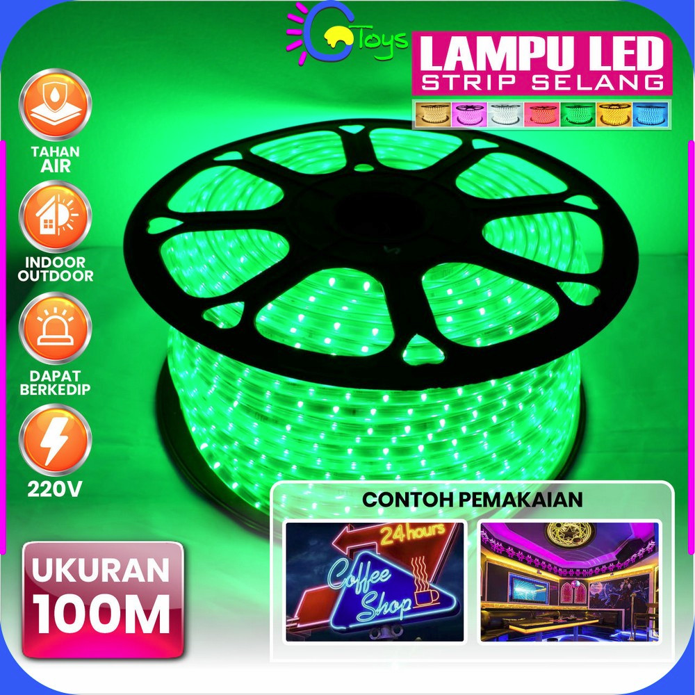 Jual CR-C883 Lampu LED Strip Selang 5050 Uk 100Meter 220V Fleksibel ...