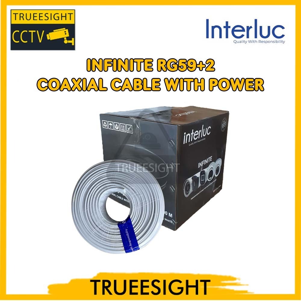 Jual KABEL CCTV INTERLUC INFINITE KABEL RG59 + POWER 300M Warna Putih ...