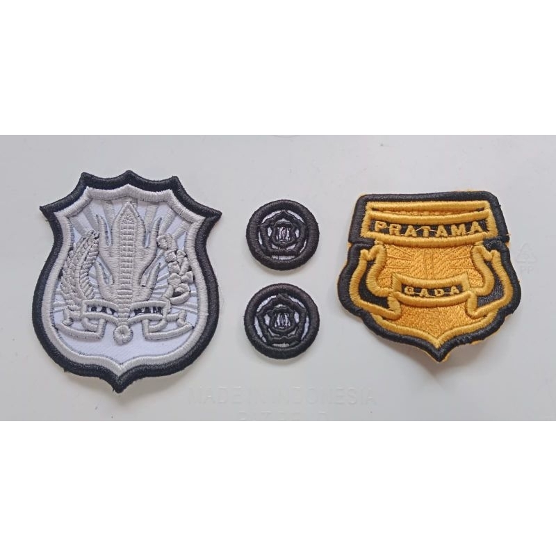 Jual logo gada dan kewenangan lis hitam bordir timbul 3d | Shopee Indonesia
