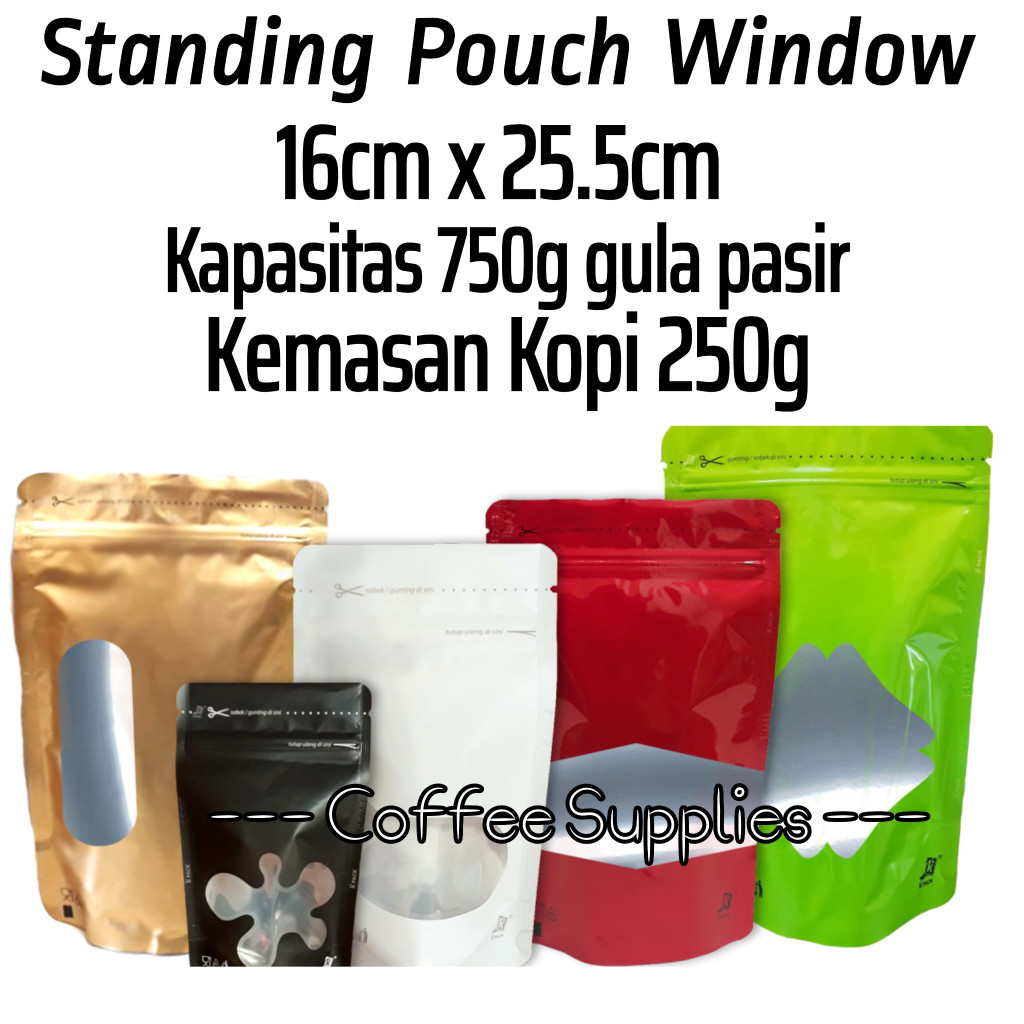 Jual STANDING POUCH WINDOW 16x25.5 750 750z kemasan packaging kpack ...