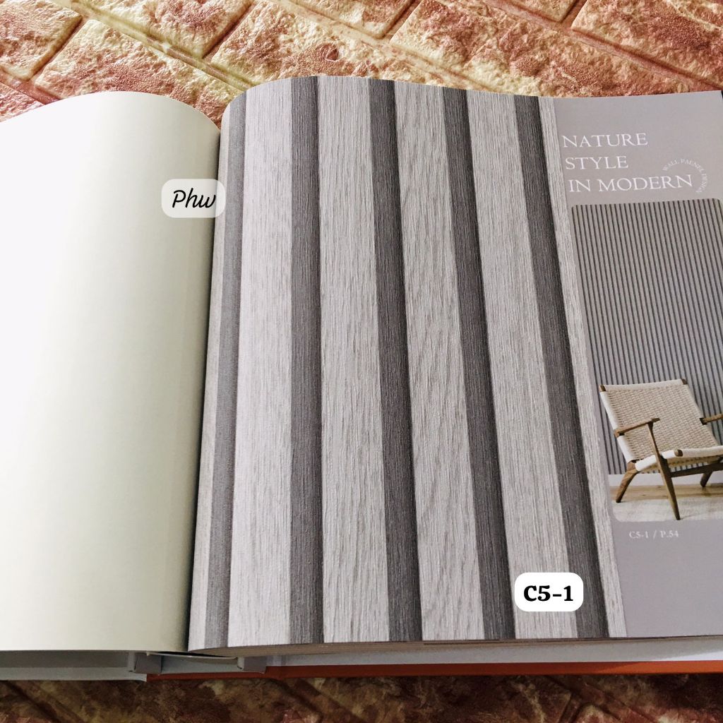 Jual WALLPAPER DINDING MOTIF PANEL KAYU 3D CREAM ABU COKLAT NATURAL ...