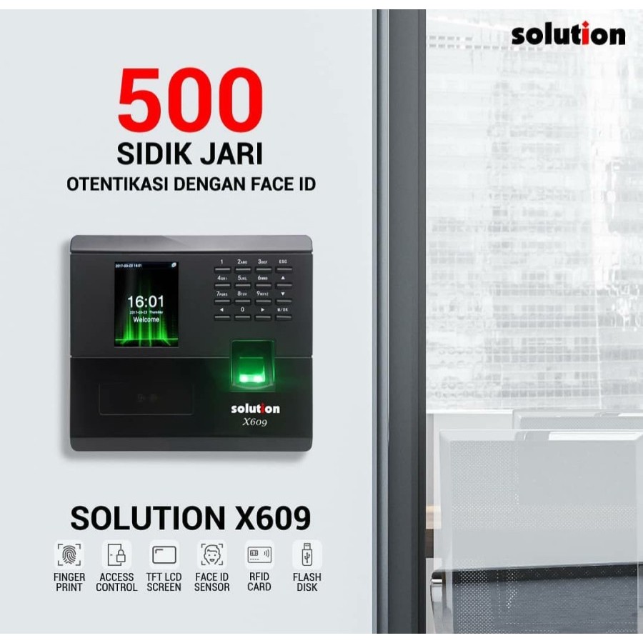 Jual Mesin Absensi Wajah x609 Mesin Absen Sidik Jari Solution Fingerprint Access Door Finger ...