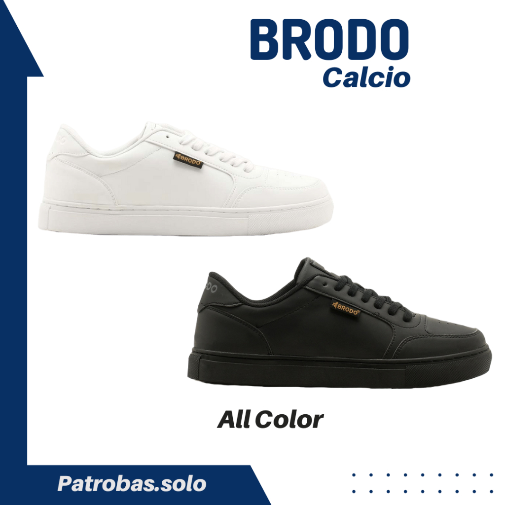 Jual BRODO Calcio Full Black All White Original Sepatu Sneakers Casual ...