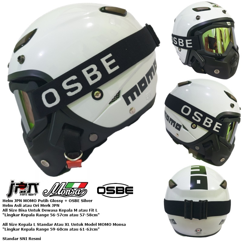 Jual Helm Dewasa JPN MONSA MOMO Japstyle Paket Touring Retro Klasik ...
