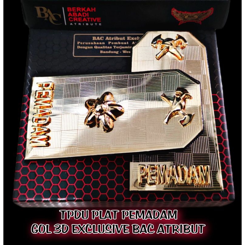 Jual pangkat PDU DAMKAR gol 3D pemadam kebakaran full plat emas ...