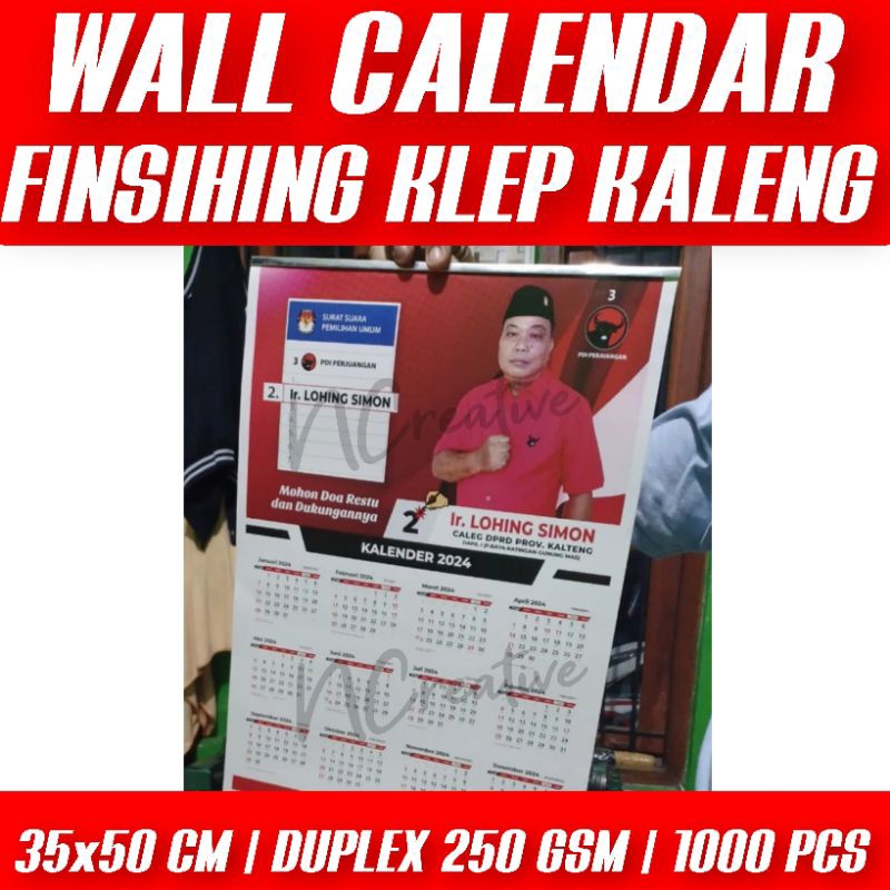 Jual 1000 PCS CETAK KALENDER DINDING PARTAI 2023 CUSTOM DUPLEX 250GSM ...