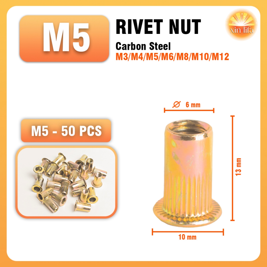 Jual rivet nut / rivnut / mur tanam furniture knockdown 50 pcs | Shopee Indonesia