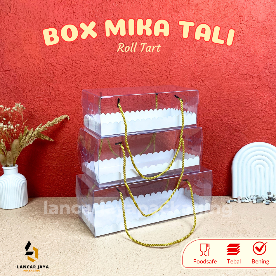 Jual Box Mika Tali Transparan Dos Roll Cake Bolu Gulung Tart Pudding ...