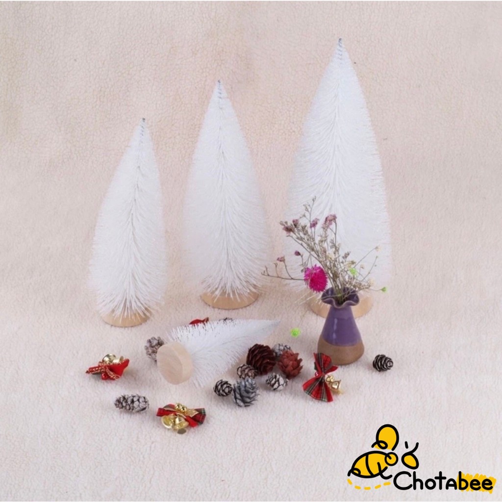 Jual NAT24 Hiasan Dekorasi Natal Meja Pajangan Pohon Mini Salju Merry ...
