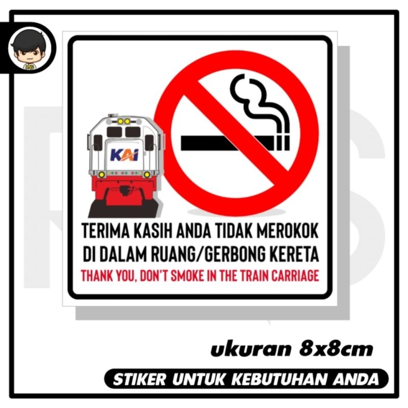Jual stiker perhatian dilarang merokok di dalam gerbong kereta api ...