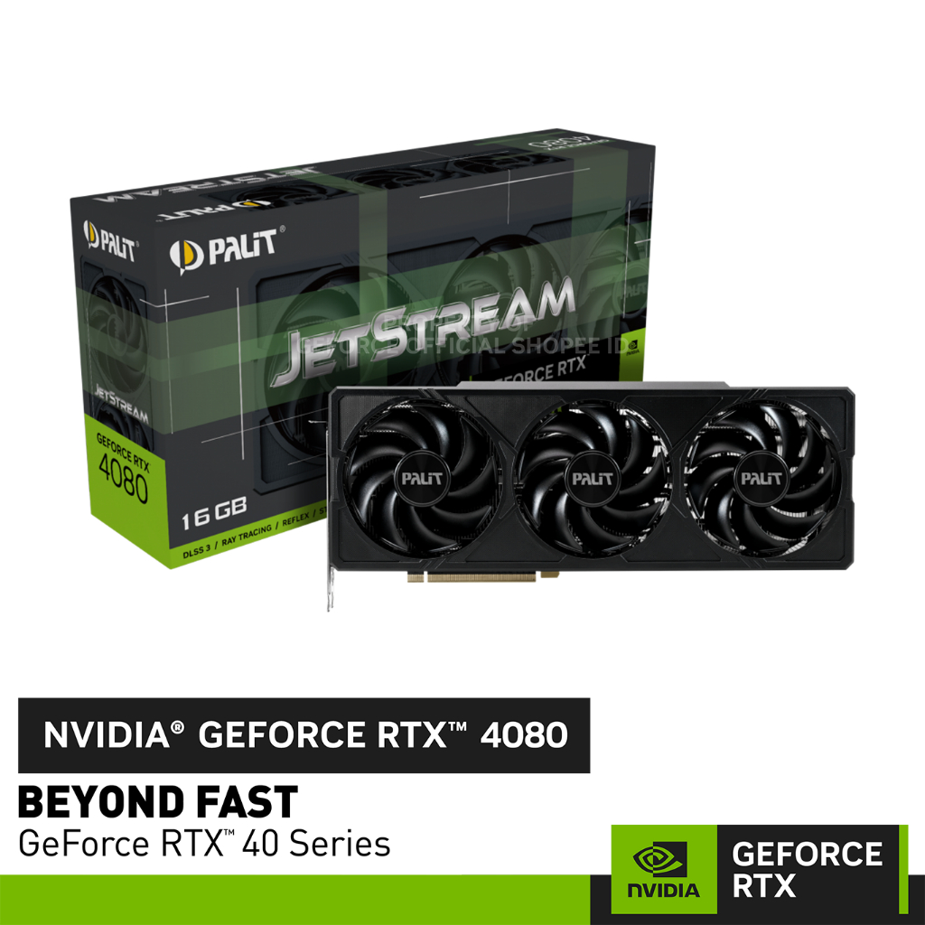 Jual PALIT GeForce RTX 4080 JetStream | 16GB GDDR6X | Shopee Indonesia