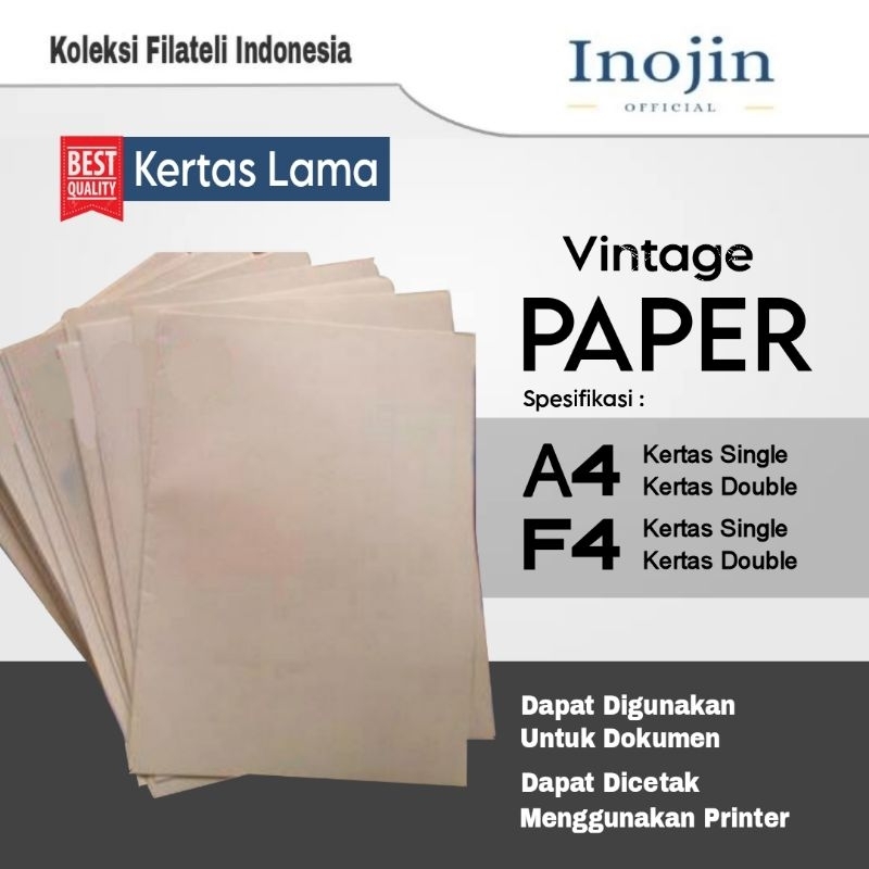 Jual 5 LEMBAR Kertas Lama A4 F4 Single Dan Double Folio Polos Vintage Paper | Shopee Indonesia