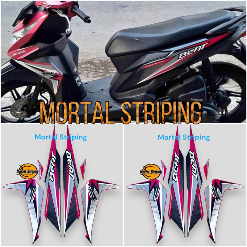 Jual STIKER STRIPING & LIS BODY MOTOR BEAT FI ECO TAHUN 2018 ISS HITAM ...