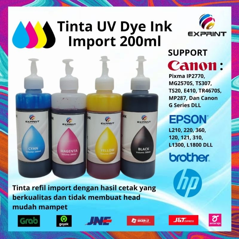 Jual Tinta Refill Printer UV Dye Ink 200ml For Canon /Epson /Brother ...