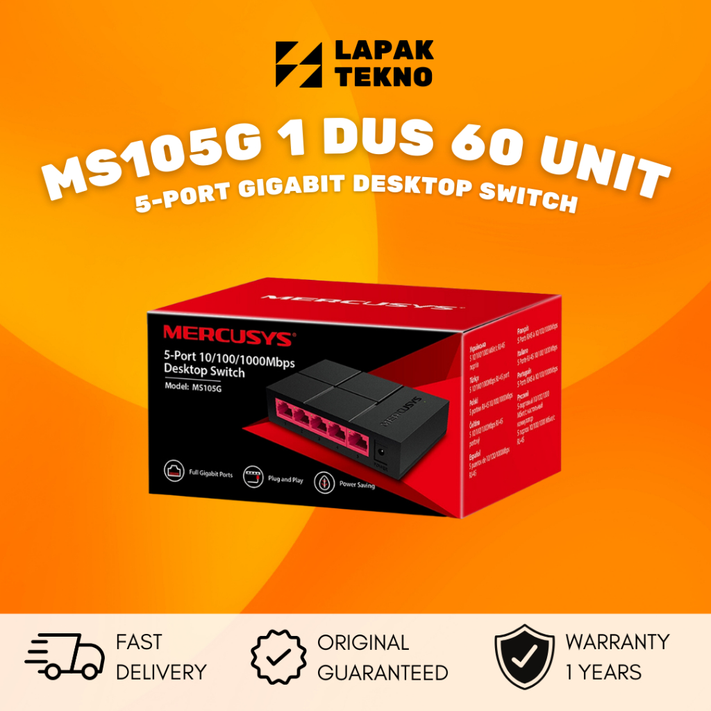Jual MERCUSYS MS105G 5-Port Gigabit Switch 1 DUS 60 UNIT | Shopee Indonesia
