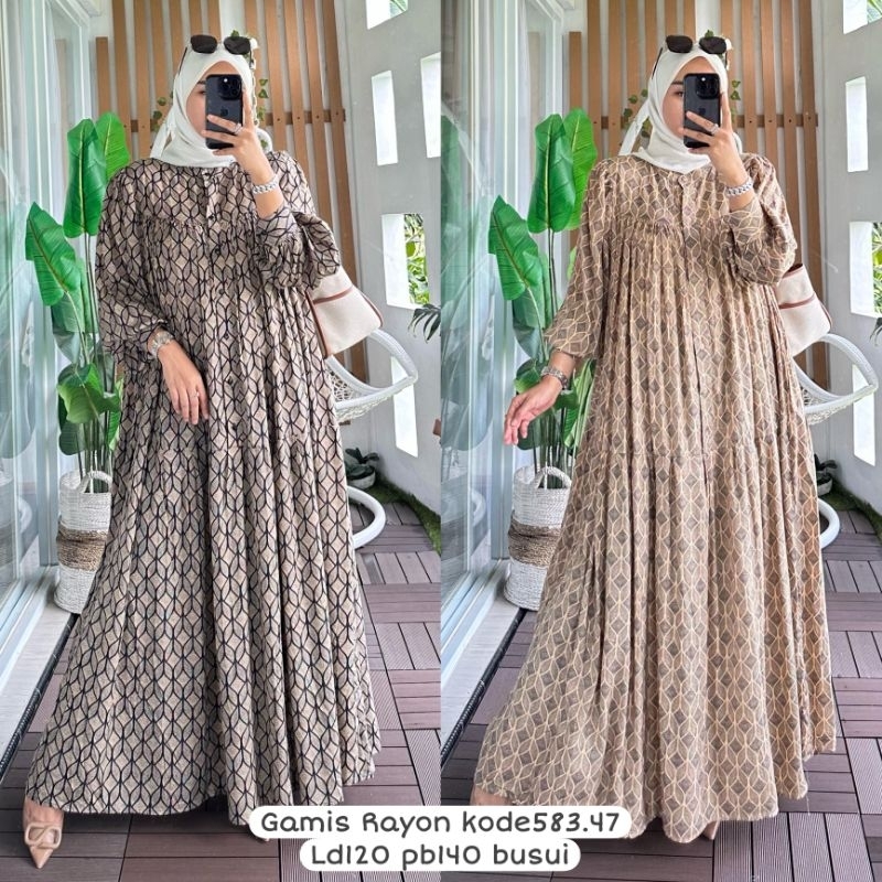 Jual gamis rayon motif 574.47 | Shopee Indonesia