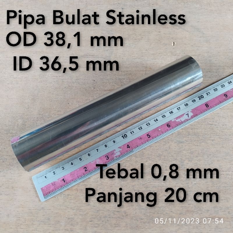 Jual Pipa Bulat Stainless OD 38,1 mm ID 36,5 mm Tebal 0,8 mm Panjang 20 ...