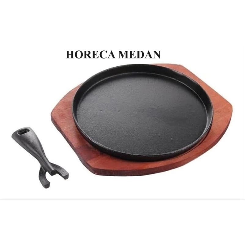 Jual Piring hot plate bulat /die cast pan piring steak 20cm 22cm 24cm ...