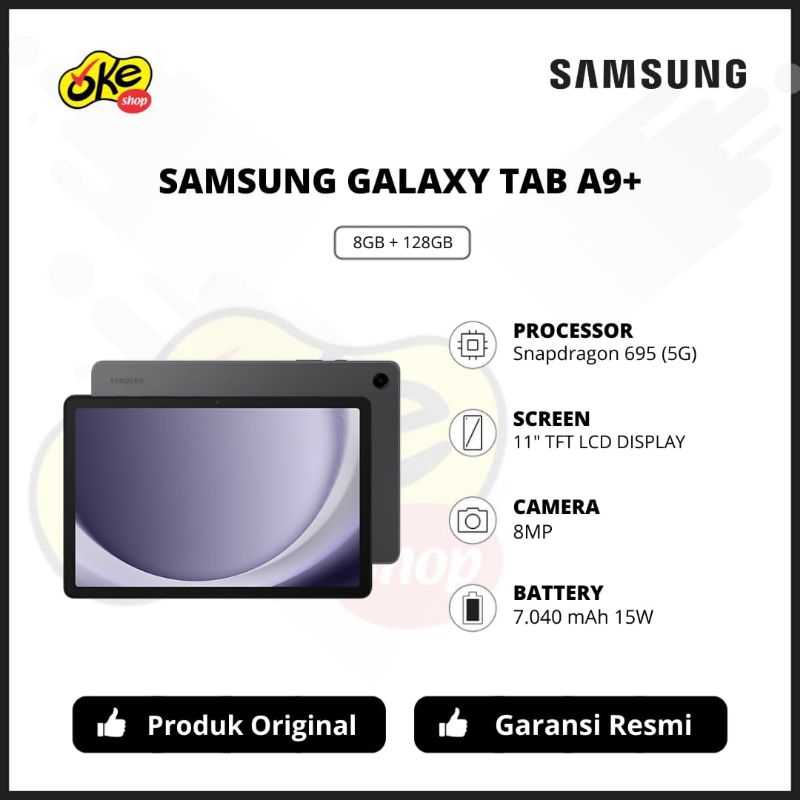 Jual Samsung Galaxy Tab A9 Plus 5G ( 8GB/128GB ) - Garansi Resmi Samsung | Shopee Indonesia