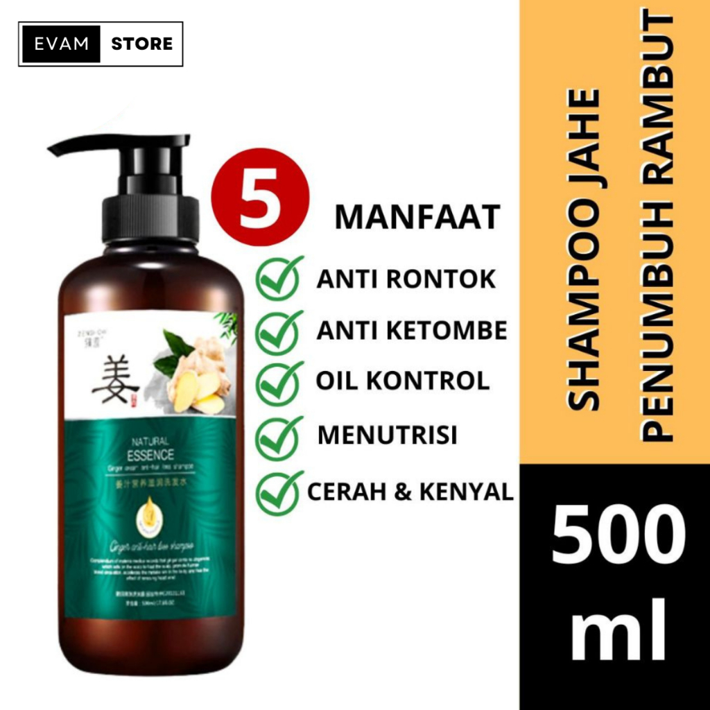 Jual Shampo Penumbuh Rambut Cepat Ginger Sampo Jahe Herbal Anti Botak ...