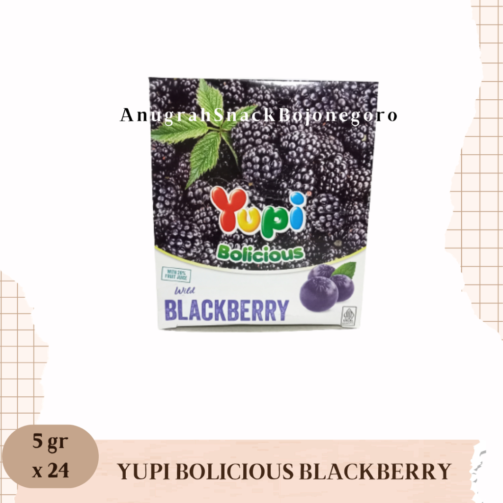 Jual Permen Yupi Bolicious Box 5gr x 24 (Blackberry/ Strawberry/ White ...