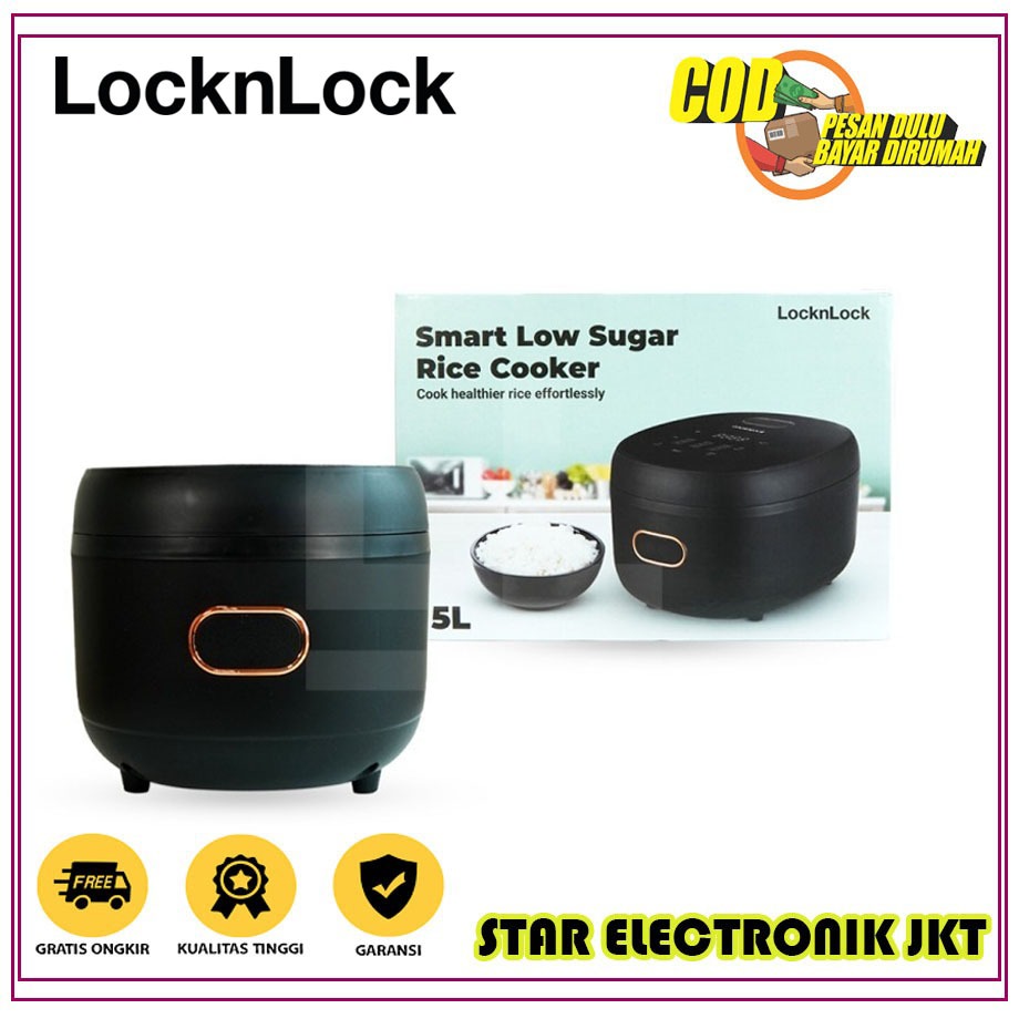 Jual LocknLock EJR354BLK Rice Cooker Low Sugar Kapasitas 5 Liter ...