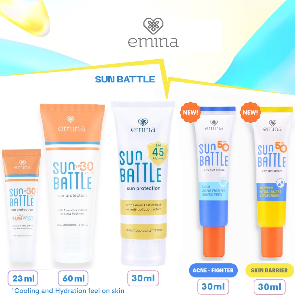 Jual Emina Sun Battle Sun Protection SPF 30 SPF 50 - Sunscreen | Shopee ...