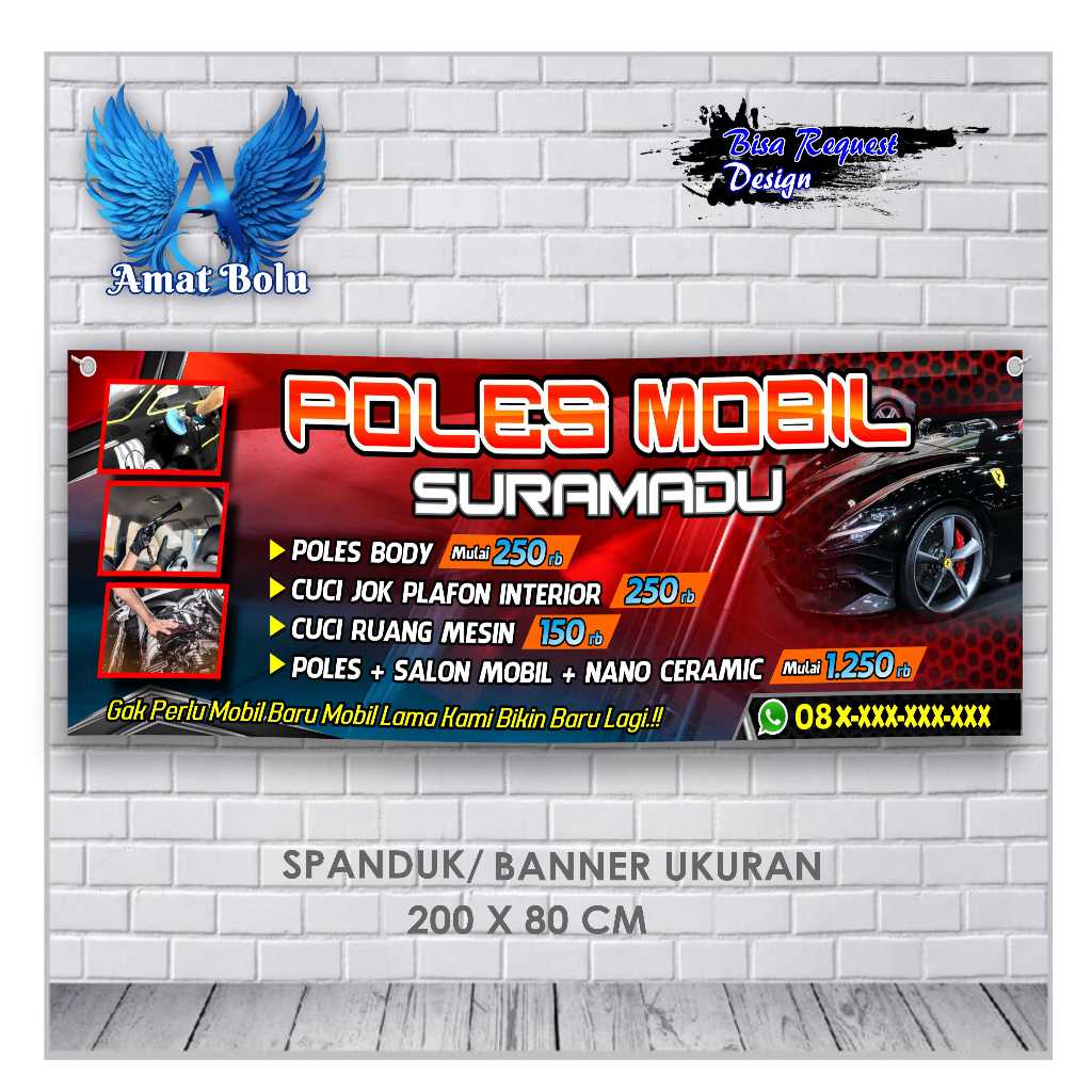 Jual BANNER SPANDUK POLES MOBIL UKURAN 200X80 BISA REQUEST | Shopee ...