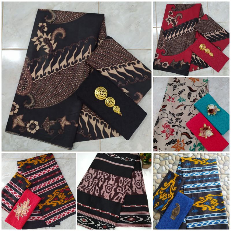 Jual kain batik katun motif garuda motif teratai motif songket kain ...