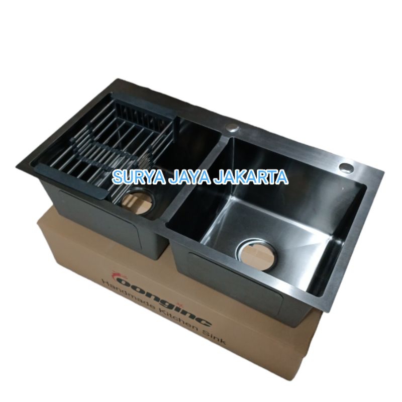 Jual Kitchen sink stainless 8245 hitam / Kitchen sink hitam 8245 ...