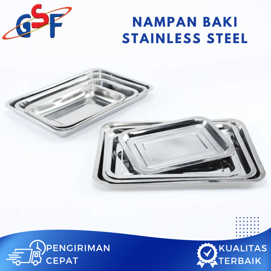 Jual NAMPAN BAKI STAINLESS WADAH TEMPAT SAJI MAKANAN PRASMANAN BAKI ...
