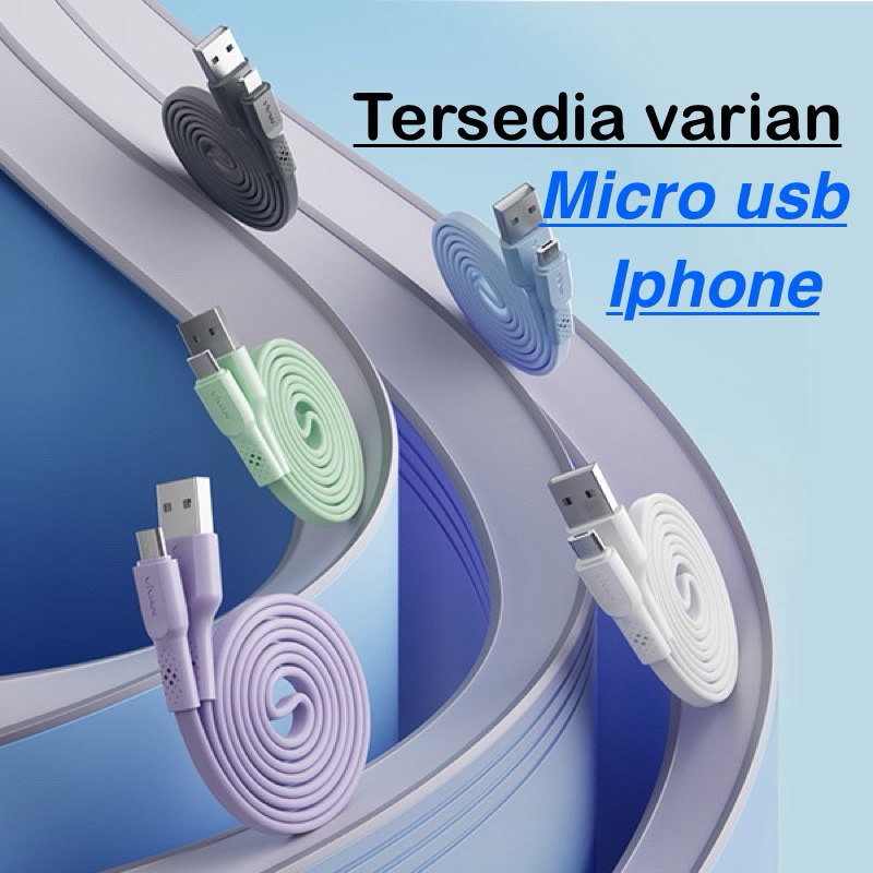 Jual kabel data micro usb / lightning VIVAN CSM100 colorful 2,4A ...