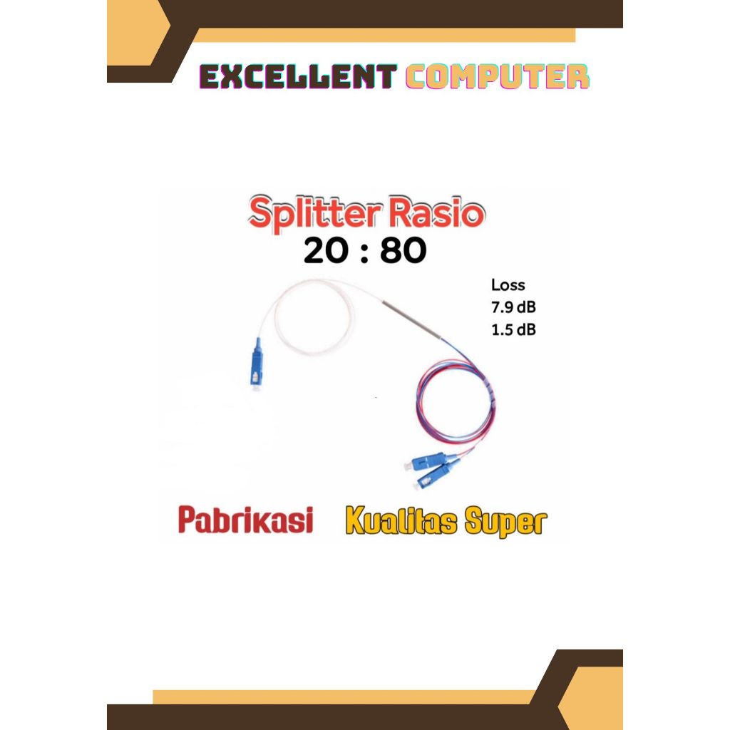 Jual Splitter Ratio Fiber Optic 20:80 / Splitter Rasio 20:80 SC/UPC ...