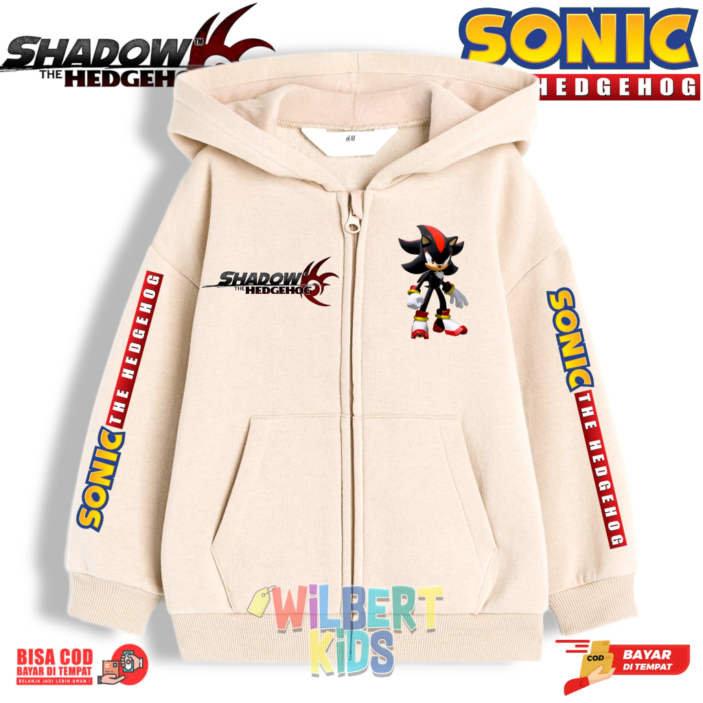 Jual Hoodie Zipper Anak Sonic The Hedgehog Shadow / Jaket Anak Shadow ...